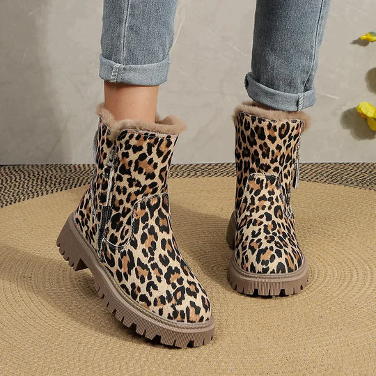 Emma - Leopard Print Winter Boots
