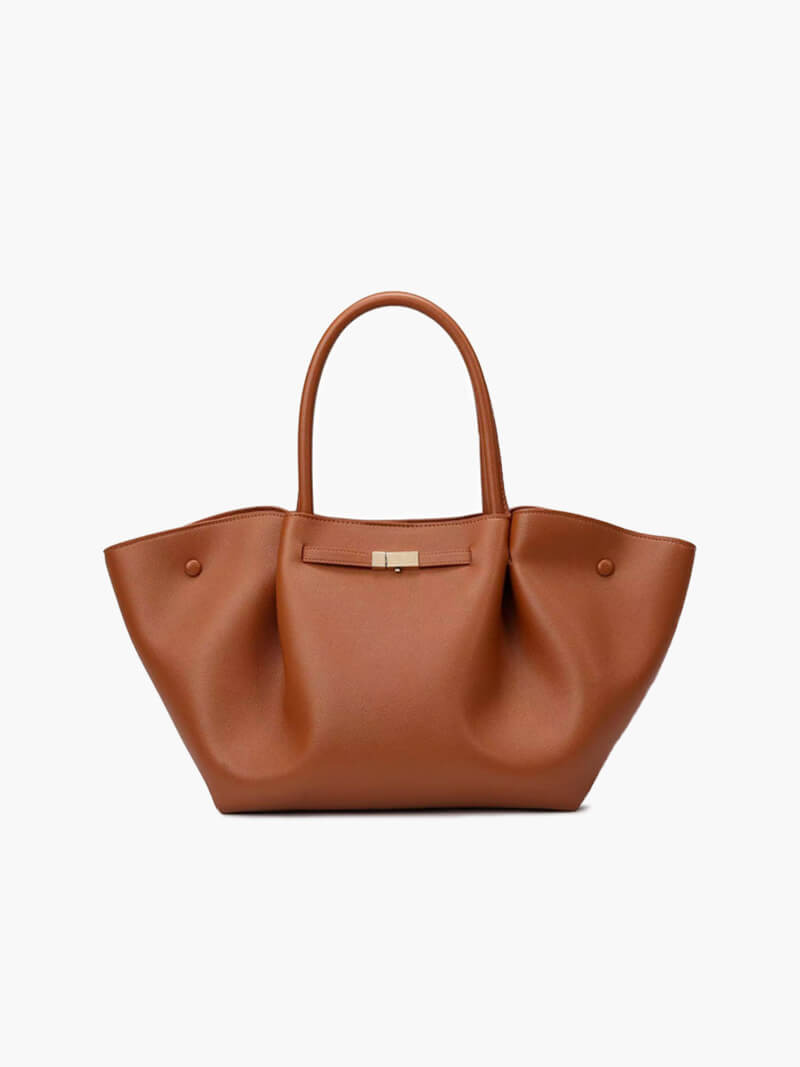 Amelia – Faux Leather Shopper Bag with Golden Lock